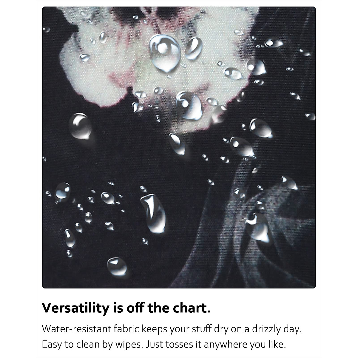 HotStyle BESTIE Floral Backpack, Stylish Bag for College Travel Work Everyday, Black