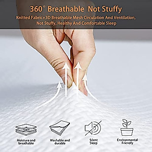 Queen Size 3 Inch Gel Memory Foam Dual Layer Enhance Cooling Mattress Topper ,Supportive & Pressure Relieving, with Breathable Bamboo Cover.