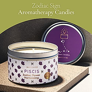 Magnificent 101 Pisces Zodiac Sign Candle – Scented Soy Wax – Choose Your Birthdate – Make Great Gifts for Horoscope Astrology Fans – 6oz Tin Holder Ideal for Men’s and Women’s Décor Styles