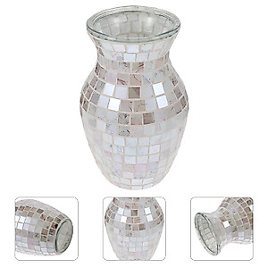 BESPORTBLE Mosaic Flower Vase Glass Piece Vases Plant Pots Decorative Floral Vase Dried Flowers Container Table Centerpieces for Home Office Decor