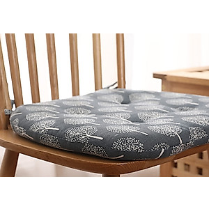 4 Pack Cotton and Linen Chair Cushion for Desk Chair Soft Plush Nonslip Seat Cushions Washable Kitchen Dining Chair Pads with Ties Office Car Sitting Chair Pads,17.7" x 17" (Pink-Bohemia)