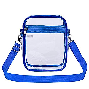 USPECLARE Clear Purse Stadium Clear Messenger Bag Stadium Approved for Men and Women Clear CrossBody Bag(Blue)