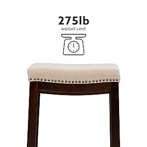 Linon Harper Stool Fabric Top
