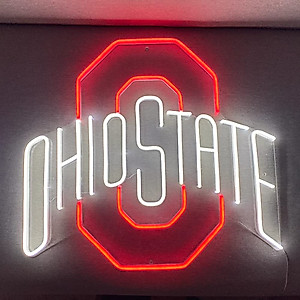 Oh io State Neon Sign, Oh io Led Sign For Bar Pub Club Store Party Man Cave Restaurant Hotel Home Wall Decor Size:45cm