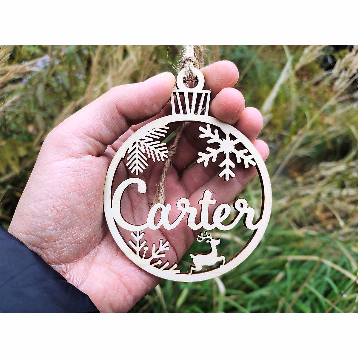 Wooden Personalized Christmas Ornaments with Name Family Christmas Ornaments for Kids Christmas Ball Ornaments Christmas Tree Ornaments Christmas Balls Custom Christmas Ornament with Name