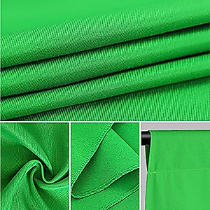 10x12ft Green Screen Backdrop for Photography, CPLIRIS Chromakey Green Screen Pure Polyester Collapsible Green Fabric with 3 Spring Clamps for Photoshoot, Game Live Steaming，Video Conference