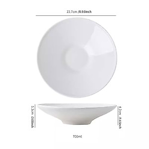 Dinner Plates Set Cold Dish Plate, Commercial Dish Plate Hotel Club Exquisite Tableware Deep Plate Creative Soup Plate Kitchen Salad Bowl (Size : Medium)