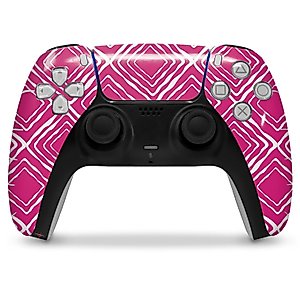 WraptorSkinz Skin Wrap compatible with Sony PS5 DualSense Controller Wavey Fushia Hot Pink (CONTROLLER NOT INCLUDED)