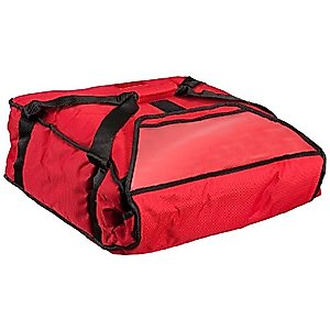 Polar Tech 811 RED Nylon Fabric Standard Thermo Insulated Pizza Carrier, 19" Length x 17-1/8" Width x 7-1/2" Depth, Red