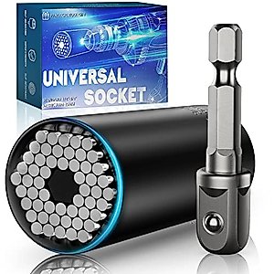Super Universal Socket Tool Valentines Day Gifts, Cool Stuff Gadgets Grip Socket Set with Power Drill Adapter Fits Most Nut Bolt, Unique Birthday Gift Idea for Him Men Women Boyfriend Husband(7-19MM)