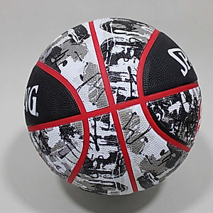 Spalding Graffiti Rubber Basketball Official Full Size 7 (Black-Red)