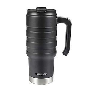 HAUSHOF Black 24 oz Travel Mug and 6PC Kitchen Knife Set