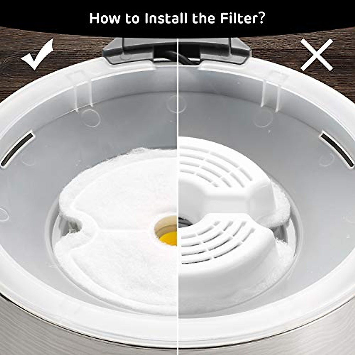 iPettie Water Fountain Carbon Filters for Stainless Steel Cat Drinking Fountain and Neverland Cat Water Fountain with LED Light, IP-670-F4, 4 Packs