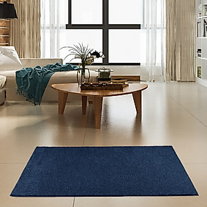 Furnish my Place Modern Plush Solid Navy Color Rug, Indoor/Outdoor Mat, Area Rugs Great for Kids, Pets, Event, Living Room, Made in USA, 18" x 36" Half Round - Set of 3