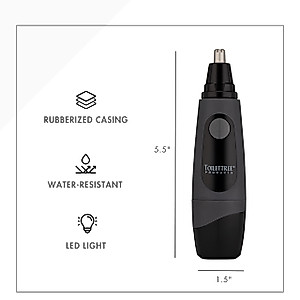 ToiletTree Products Water Resistant Nose and Ear Hair Trimmer with LED Light