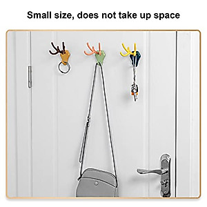 Deer Head Single Wall Hook,Hanger Animal Shaped Coat Hat Hook,Punch Free Coat Hooks Wall Hooks Clothes Hanger Rack (Green)