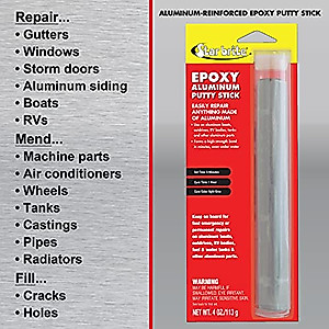 STAR BRITE Waterproof Epoxy Aluminum Putty Stick - Quick & Permanent Repairs for Boats, RVs, Outdrives, Tanks and More - Works Underwater, Easy to Use, Bonds Fast - 4 OZ (087004)