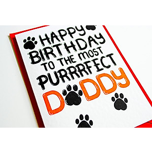 Happy Birthday Card From The Cat, To The Most Purrrfect Daddy For Cat Lover Dad