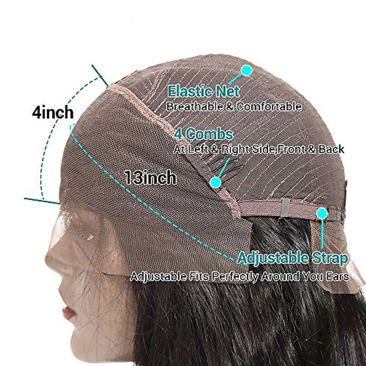 Geeta Human Hair Lace Front 13x4 Wigs Bob 10 Inch 180 Density Brazilian Virgin Human Hair Short Bob Wigs Straight Hair Natural Color