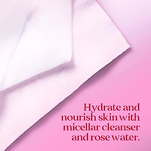 Burt's Bees Micellar Facial Towelettes With Rose Water, Pre-Moistened Towelettes for All Skin Types, 99.5 Percent Natural Origin Skin Care, 30 ct. Package