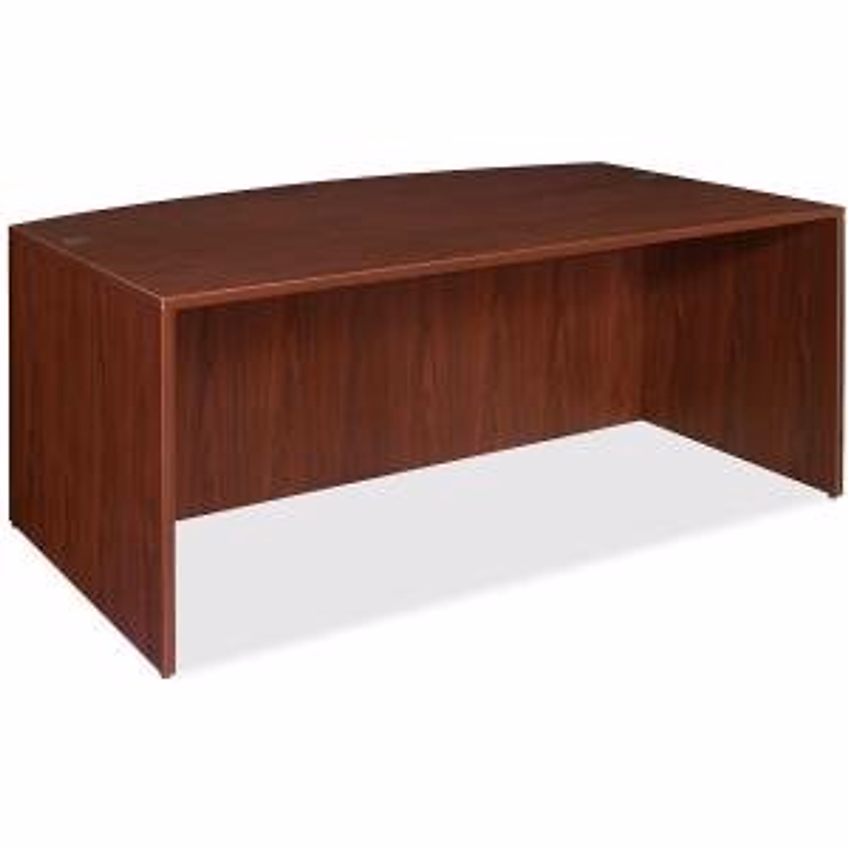 Lorell Bow Front Desk Shell, 72 by 36 by 29-1/2-Inch, Mahogany