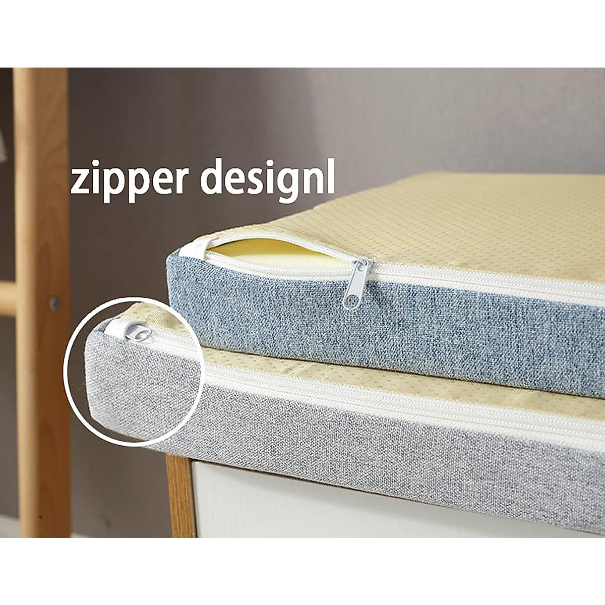 Indoor Bench Cushion with Ties, 2" Thick Memory Foam Piano Bench Cushion, Non Slip Shoe Storage Settee Cushion, Kitchen Dining Table Seat Picnic Bench Seat Pad