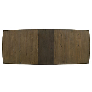 Lilola Home Bistro Vintage Walnut Dining Table with Extension Leaf and Off White Fabric Dining Chairs