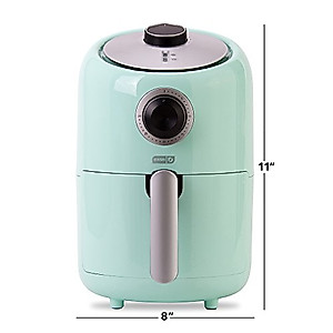 DASH Compact Air Fryer Oven Cooker with Temperature Control, Non-stick Fry Basket, Recipe Guide + Auto Shut off Feature, 2 Quart - Aqua