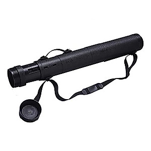 AMLESO Drawing Tube Blueprint Case Telescoping Large Black Expands to 53 Inches Poster Tube with Strap