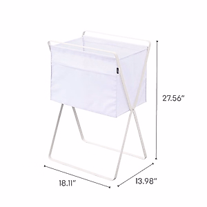Yamazaki Home Tower Space Saving Storage Hamper, 27.6" - Steel - 9.8 Gallons, 35 Liters