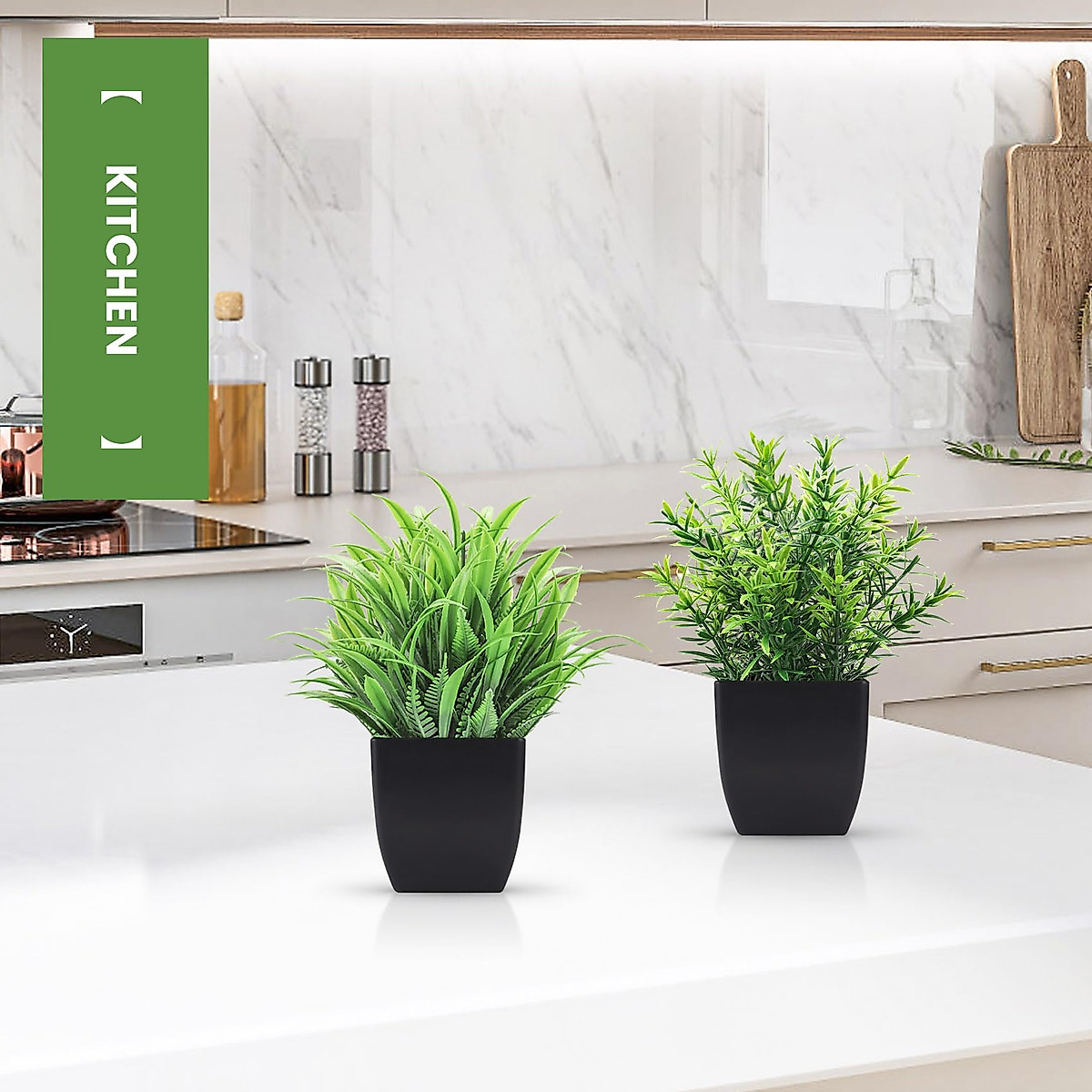 Der Rose 6 Pack Small Fake Plants Artificial Potted Faux Plants in Pot for Home Office Farmhouse Bathroom Shelf Decor Indoor