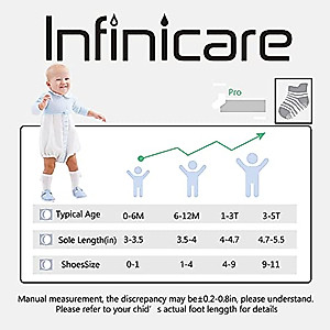 Infinicare Non-Slip Grip Baby Socks - Anti Skid Infant Baby Ankle Socks Low Cut for Infants Toddlers Kids Girls Boys (6-12 Months)