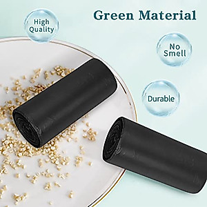 FYY Trash Bag, 8 Gallon 80 Count Garbage Bag Compostable 1.5 Mil Thickness Trash Bags Wastebasket Bin Liners for Home Bathroom Bedroom Kitchen Office (4 Rolls) Black