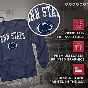 Campus Colors Adult Arch & Logo Soft Style Gameday Crewneck Sweatshirt (Penn State Nittany Lions - Navy, Medium)