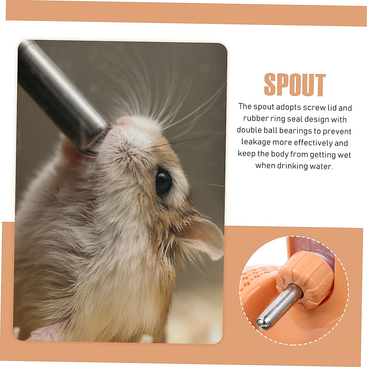 CIYODO Hamster Drinking Fountain Rat Waterers Water Bottles Spout Fresh Water Dispenser Hamster Waterer Bunny Feeder Automatic Pet Feeder Hamster Hideout Water Feeder Vertical Pp