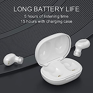 ABRAMTEK Mini Wireless Earbuds for Small Ears, E9 Tiny in-Ear Bluetooth Headphones, ENC Noise Cancelling, Touch Control, USB-C Charging Case, IPX7 Waterproof (White)