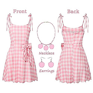 Women Costume Dress Outfit Adult Pink Party Movie Cosplay Halloween Costume with Accessories ZF009M