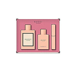 Gucci Bloom for Women 3 Piece Set Includes: 3.3 oz Eau de Parfum Spray + 3.3 oz Body Lotion + 0.25 oz Eau de Parfum Fragrance Rollerball