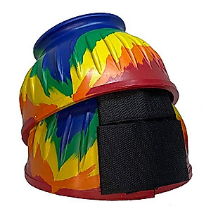 VS Virginia Saddlery Rainbow Bell Boots with Double Velcro Closure - Large (Large)