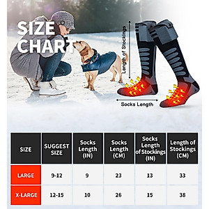 YAHAVA Electric Heated Socks for Men Women 5000mAh Rechargeable Battery Heated Socks with APP Remote Control Washable Feet Warmer Socks for Winter Hunting-Black