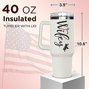 WISSBY Gifts for Wife - Wife Gifts from Husband - Birthday Gifts for Wife from Husband - Romantic Gift for Her, Wife - Gifts for Her Anniversary, Wife Birthday Gifts Ideas - 40Oz Tumbler with Handle
