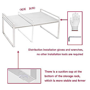 Retractable Stacking Counter Rack Countertop Rack Metal Kitchen Storage Rack
