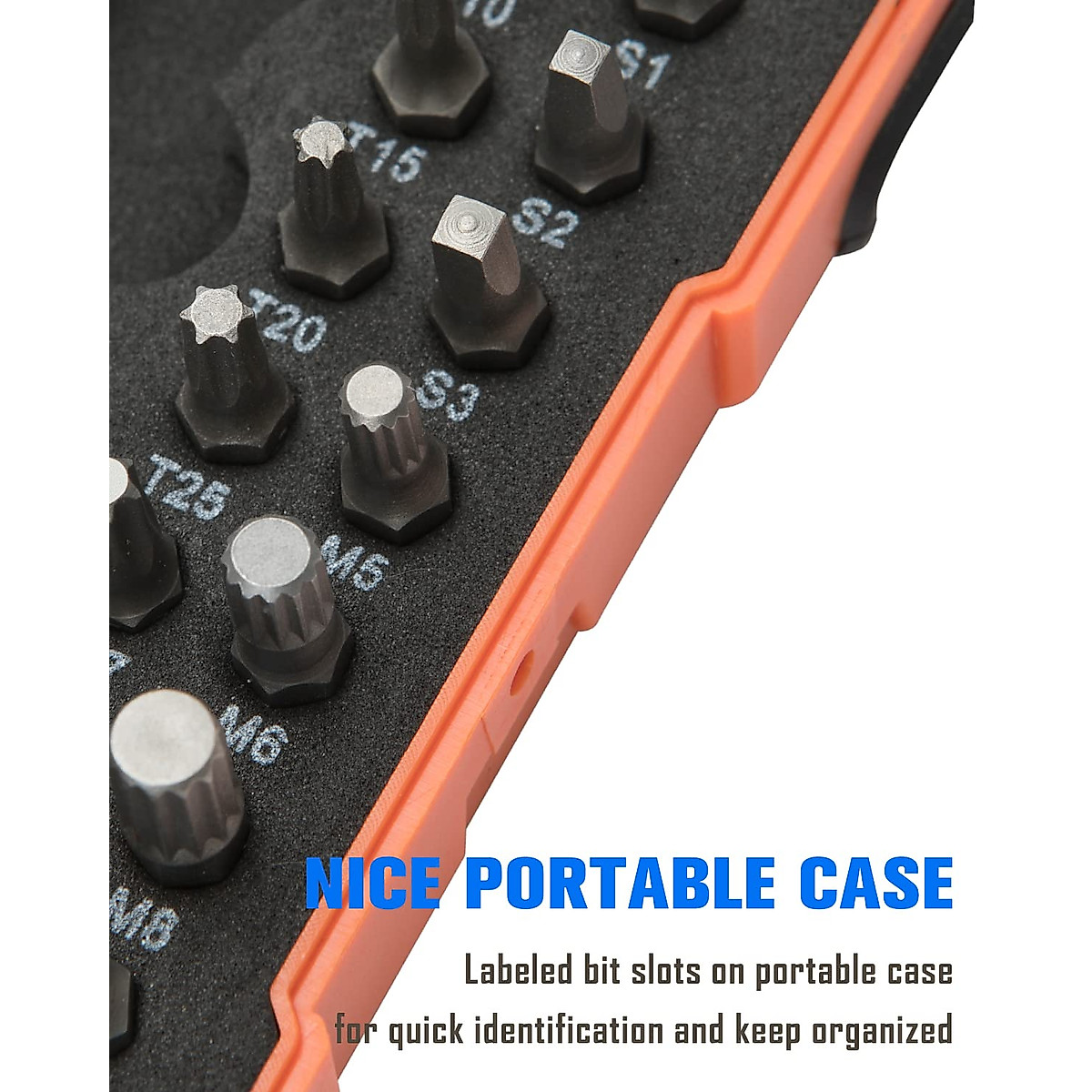 ROTATION 44pc Bit Set with 1/4 Mini Ratchet Offset Screwdriver, Portable Case, CR-V Steel, Drive Handle & Multi Hex/Phillips/Slotted/Torx/Star Bit