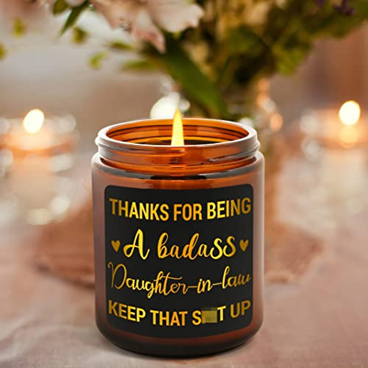 Lavender Scented Candle - Daughter in Law Gift, Birthday Gift for Daughter in Law, Wedding, Anniversary, Engagement, Christmas, Mothers Day, Thanksgiving, Graduation Gifts for Daughter in Law