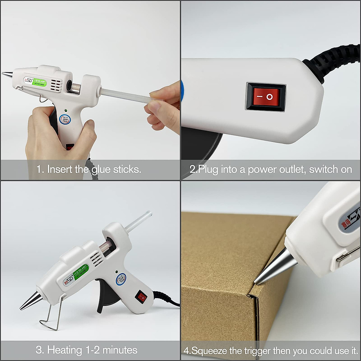 Krightlink Hot Glue Gun Kit with 30 Glue Sticks, Fast Preheating Hot Melt, High Temp for School Crafts DIY Arts and Quick Home Repairs (20w)