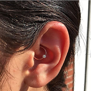 Opal Captive Bead WildKlass Synthetic Rose Gold Rainbow Black 316L Surgical Steel (16g 5/16" 8mm Rose Gold)