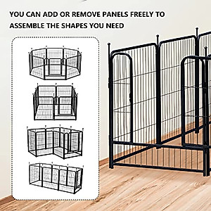 Jhsomdr 40" Height Dog Playpen 8 Panels Heavy Duty Indoor Outdoor Exercise Fence,Foldable Portable Pet Puppy Pen with Lockable Doors for Large Medium Small Dogs