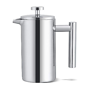 French Press Coffee Maker,Stainless Steel Double Walled 12 oz Espresso Maker Press Tea Pot with Filter