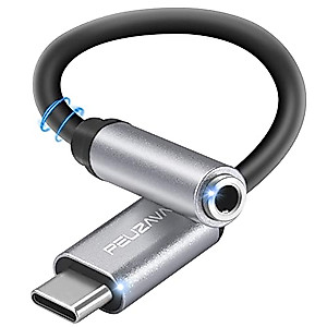 USB Type C to 3.5mm Headphone Jack Adapter, PEUZAVA Premium USB C to Aux Audio Dongle Cable Cord Compatible with Samsung Galaxy S22 S21 S20 Ultra S20+ Note 20 10 S10 Plus, Pixel 6 5 4 3 2 XL, iPad Pro