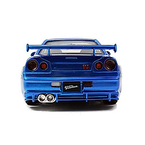Jada Toys Fast & Furious 1:24 Brian's 2002 Nissan Skyline GT-R R34 a Die-cast Car, Toys for Kids and Adults, Blue (97173)
